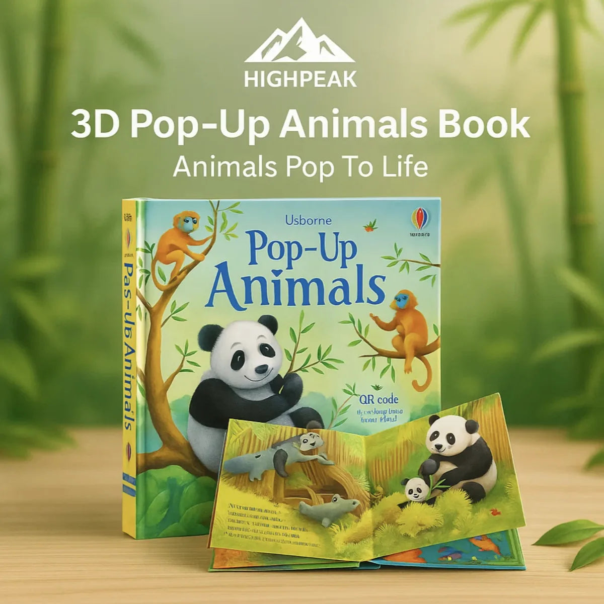 HighPeak 3D Pop-Up Animal Book for Kids – Montessori Learning Book