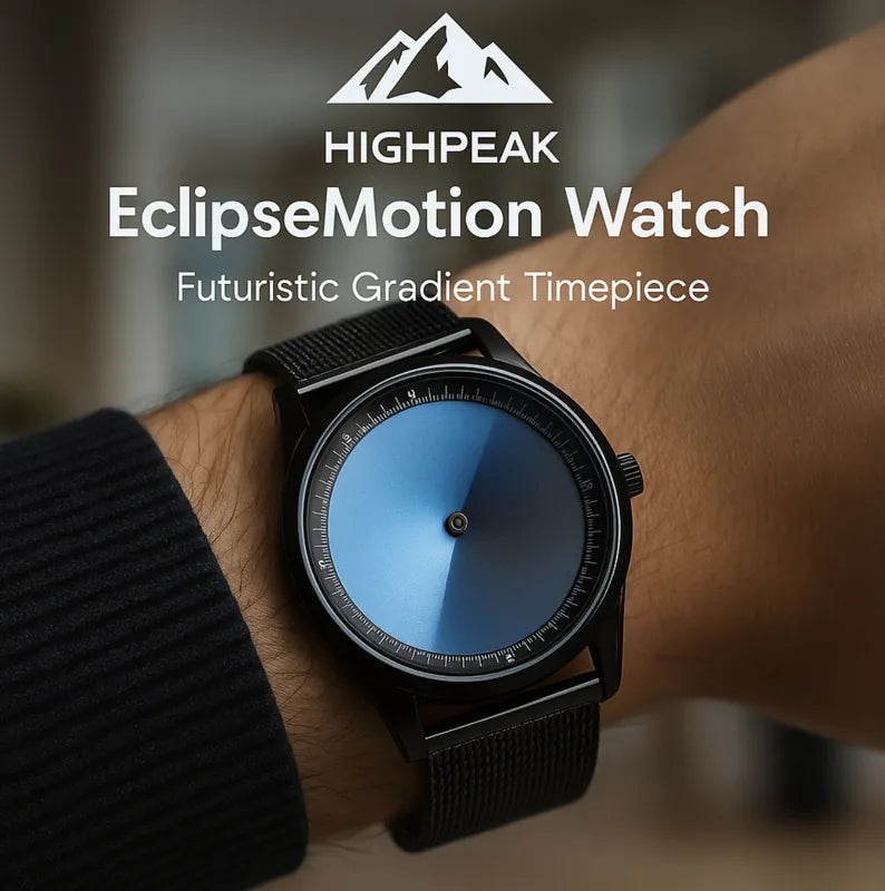HighPeak EclipseMotion Watch – Futuristic Gradient Dial with Depth