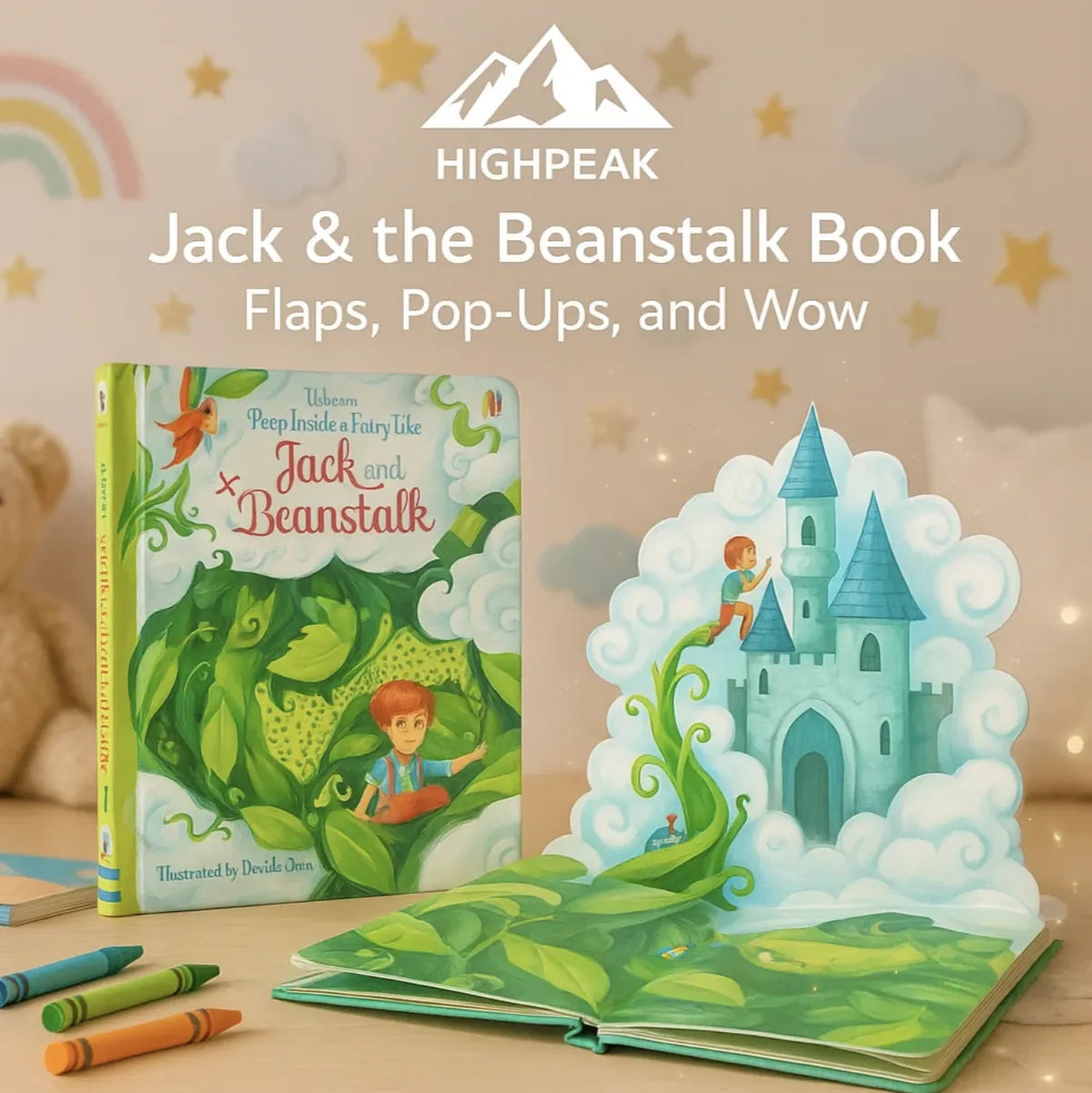 HighPeak Jack & the Beanstalk Lift-the-Flap Interactive Book for Kids