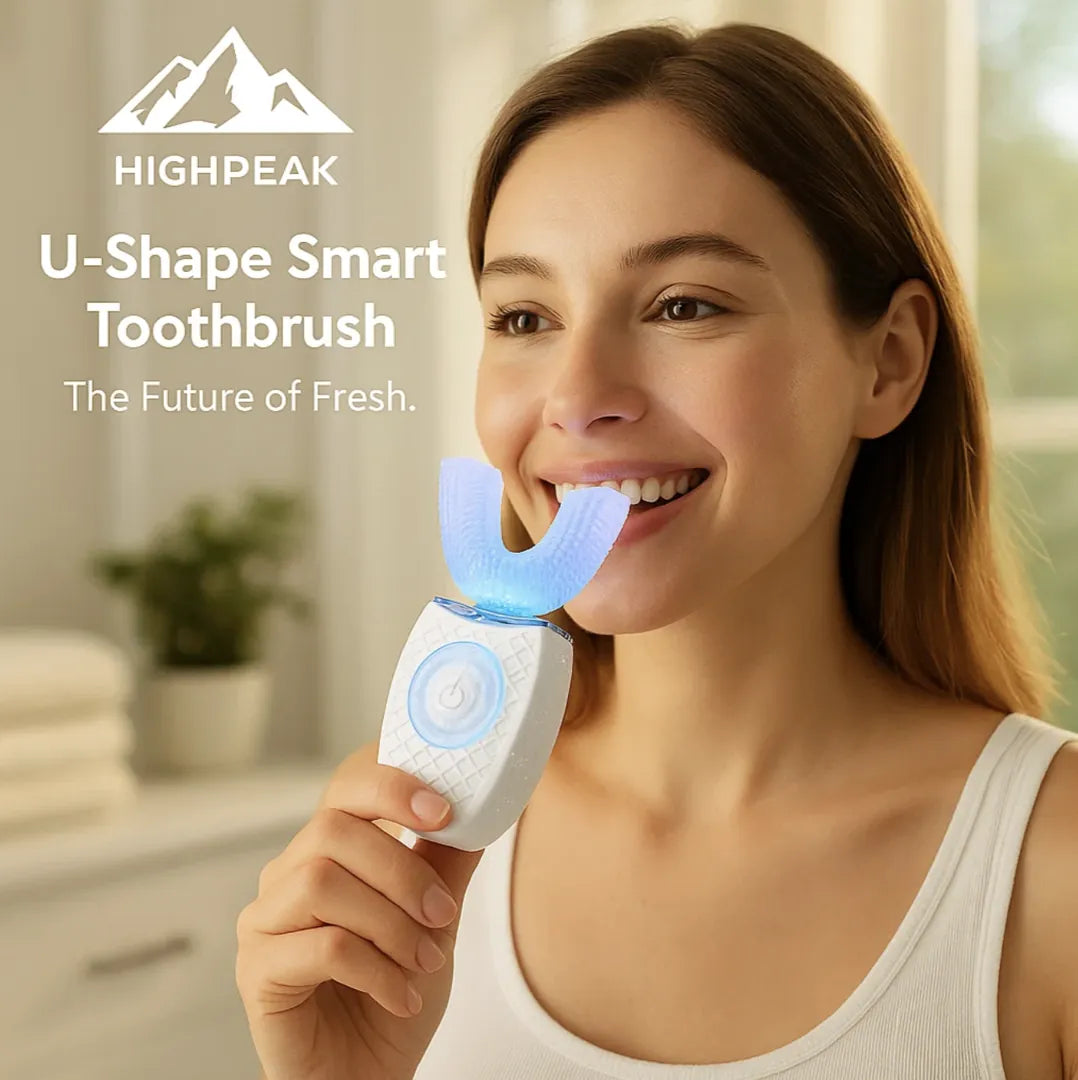 HighPeak U-Shape Electric Toothbrush – 360° Sonic Smart Cleaning