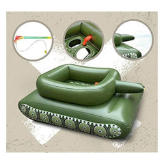 HighPeak Tank Pool Float – Inflatable Water Raft with Spray Cannons