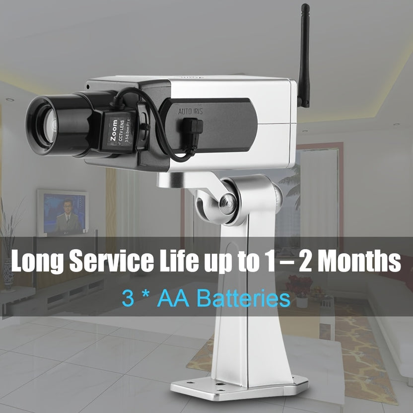 HighPeak Dummy Security Camera – Realistic Auto-Tilt Decoy & LED Light