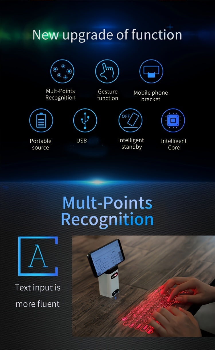 HighPeak Virtual Laser Keyboard – Wireless Projection Keyboard