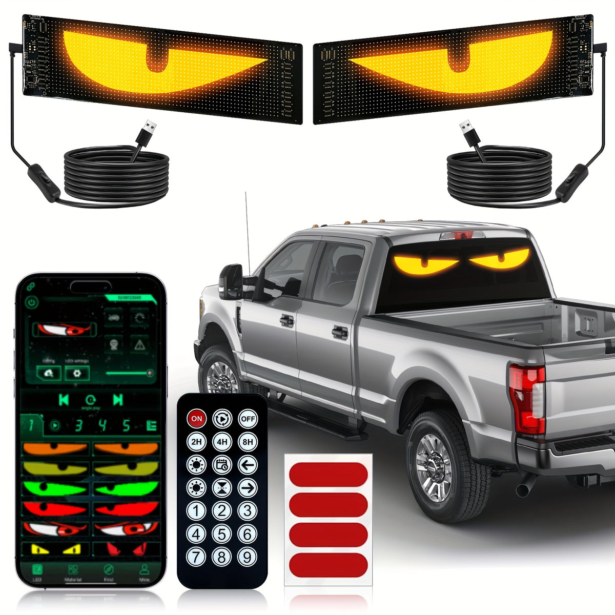 HighPeak Programmable LED Eyes for Cars (2pcs) | Car Window Display