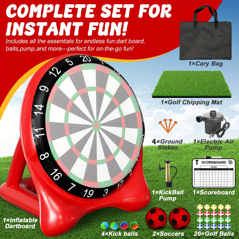 HighPeak Inflatable Soccer Dart Board – 6ft Giant Kick Darts Game