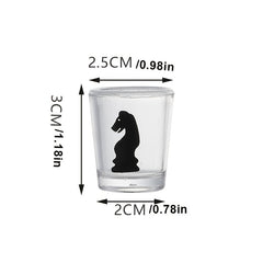 HighPeak Glass Chess Drinking Game Set with 32 Shot Glasses + Board