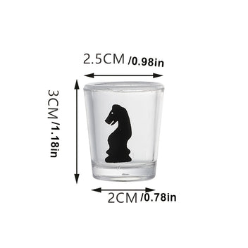HighPeak Glass Chess Drinking Game Set with 32 Shot Glasses + Board