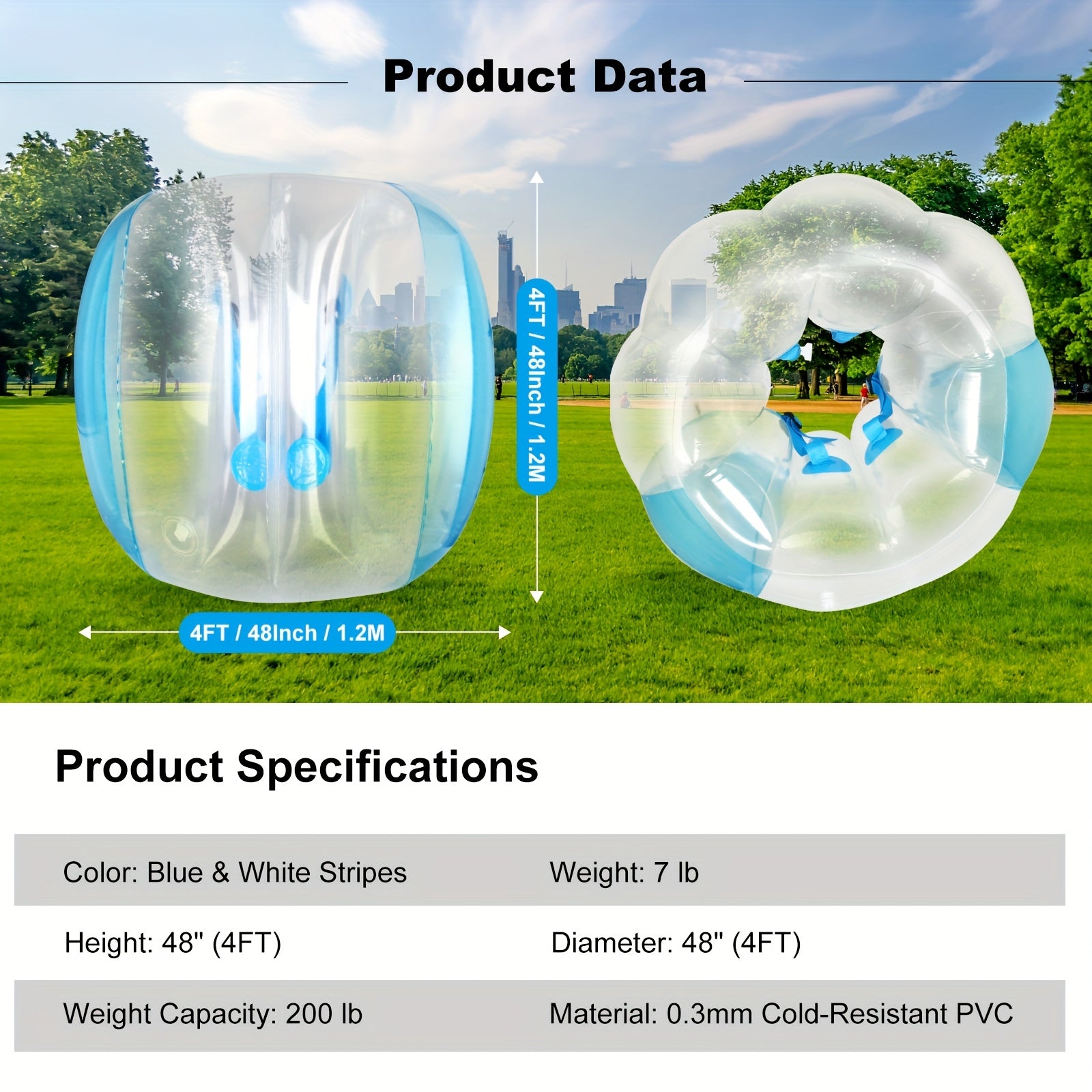 HighPeak Inflatable Bumper Ball – Human Bubble Soccer Ball for Outdoor