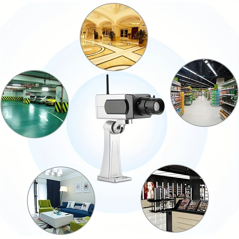 HighPeak Dummy Security Camera – Realistic Auto-Tilt Decoy & LED Light
