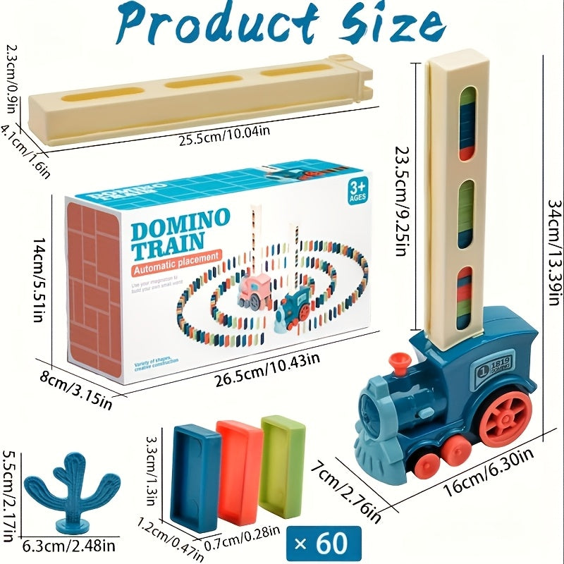HighPeak Domino Train Set Toy with Automatic Block Dispensing for Kids