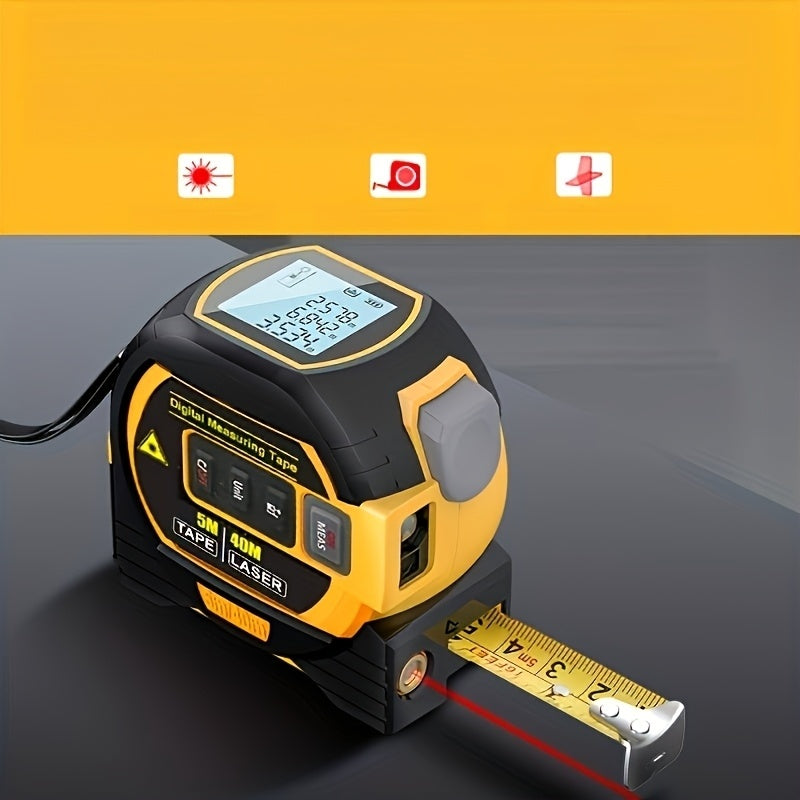 HighPeak 3-in-1 Laser Tape Measure – Digital Distance, Tape & More