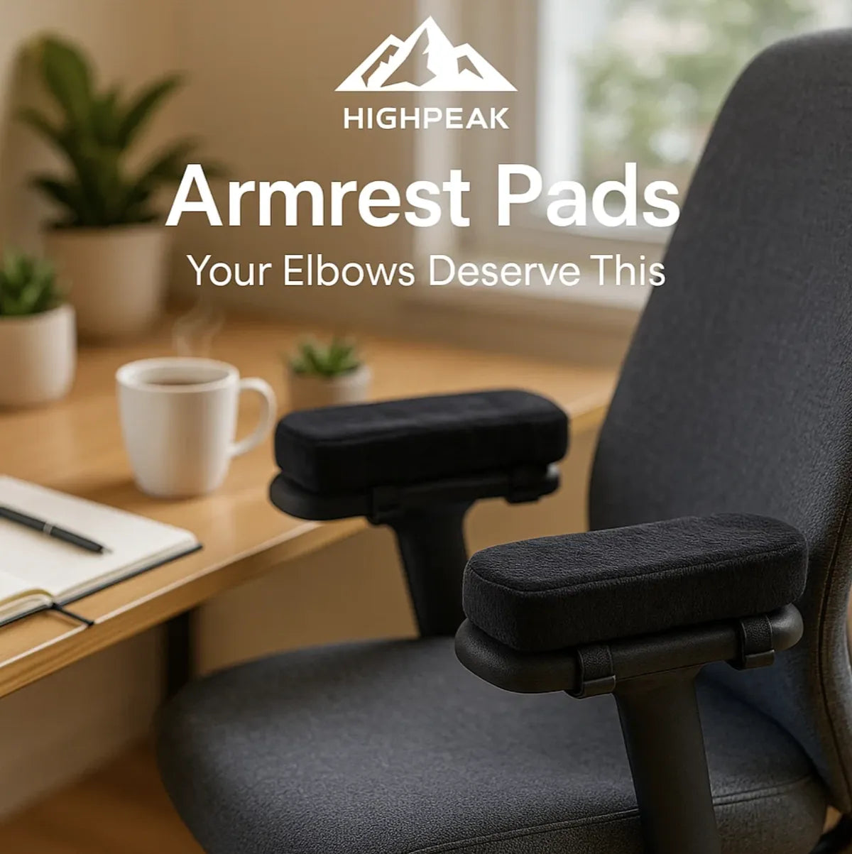 HighPeak Memory Foam Armrest Pads for Office Chair Elbow Support