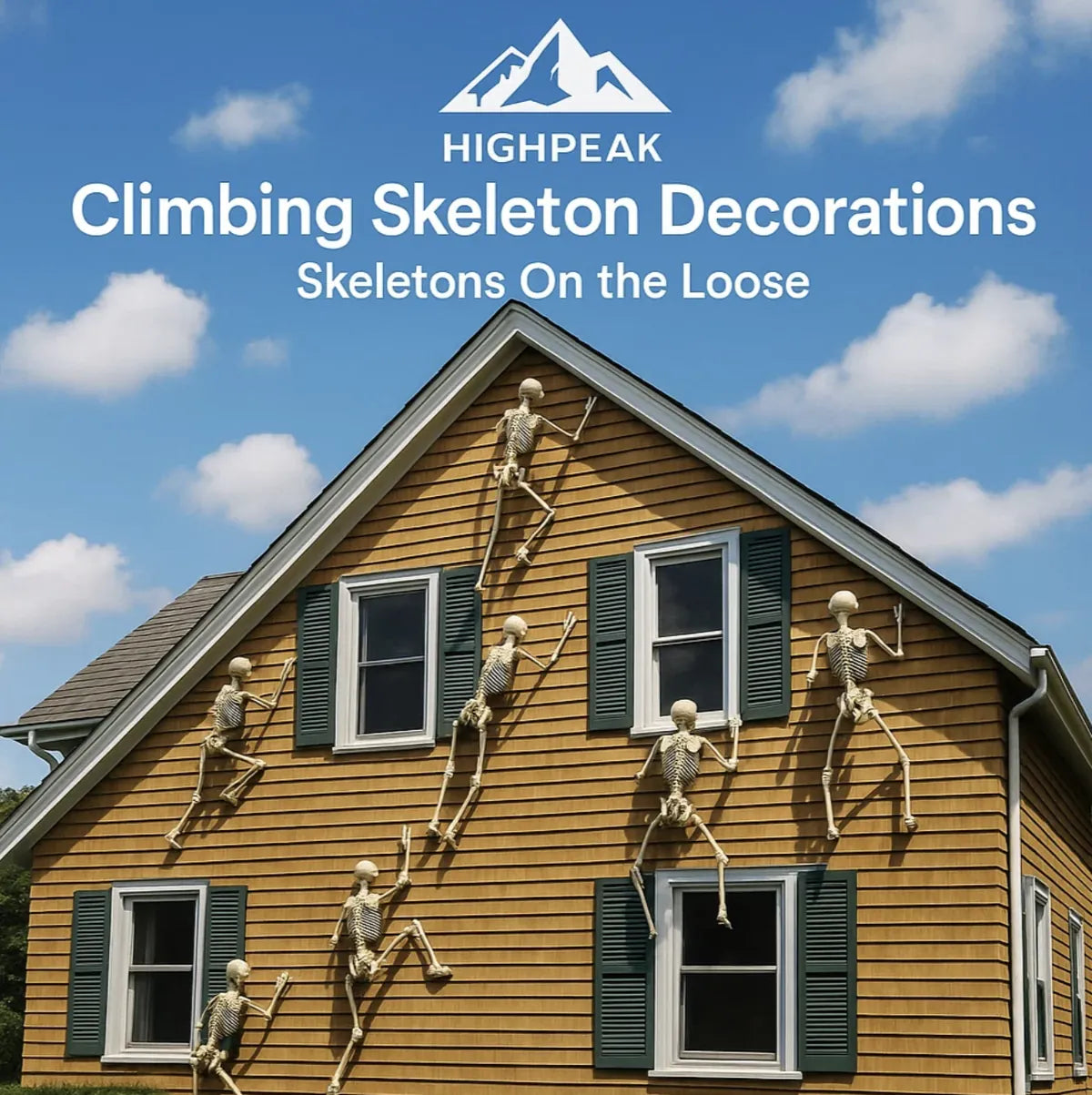 HighPeak Climbing Skeleton Halloween Decor – Glow-in-Dark Props