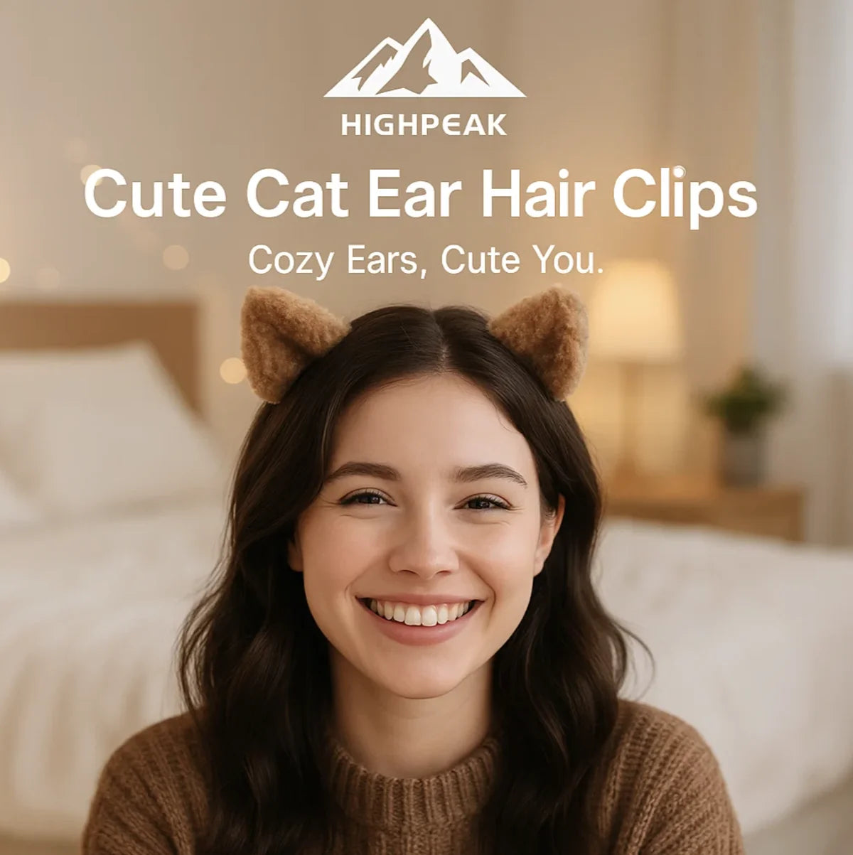 HighPeak Plush Cat Ear Hair Clips – Cute Girls Fashion Hairpins