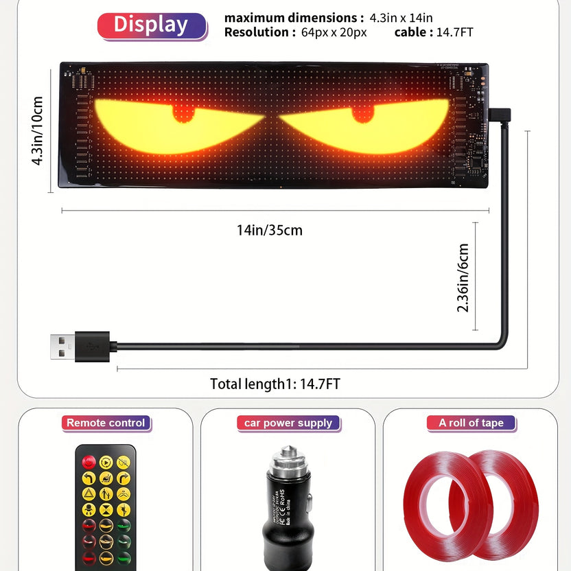 HighPeak Programmable LED Eyes for Cars (2pcs) | Car Window Display