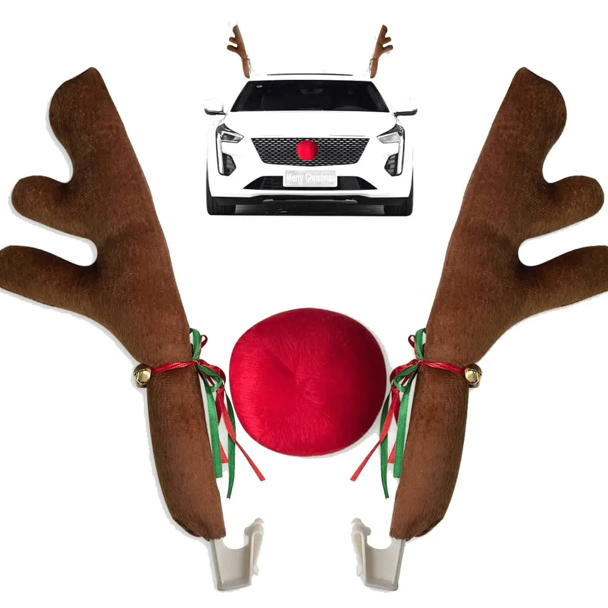 HighPeak Reindeer Car Antler Kit – Holiday Antlers with Bells & Nose