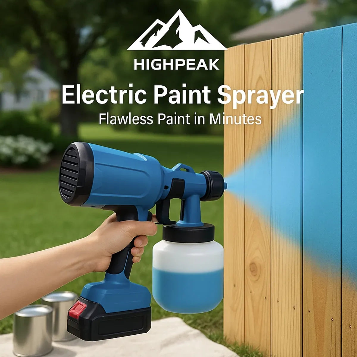 HighPeak Electric Paint Sprayer HVLP Gun with 3 Modes & 33.8oz Tank