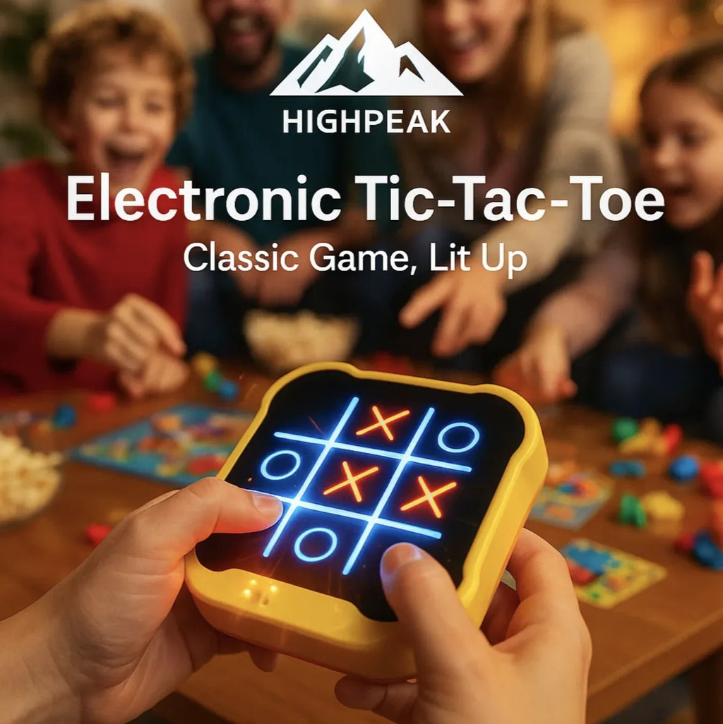 HighPeak Electronic Tic Tac Toe – Portable Montessori Brain Game