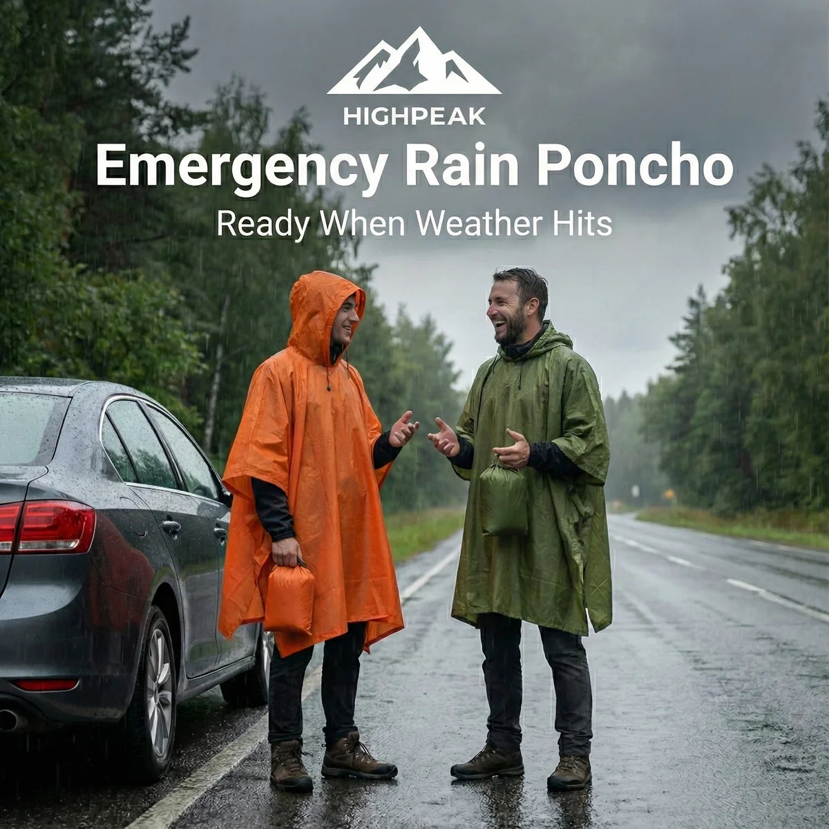 HighPeak Emergency Rain Poncho Thermal Survival Outdoor Gear