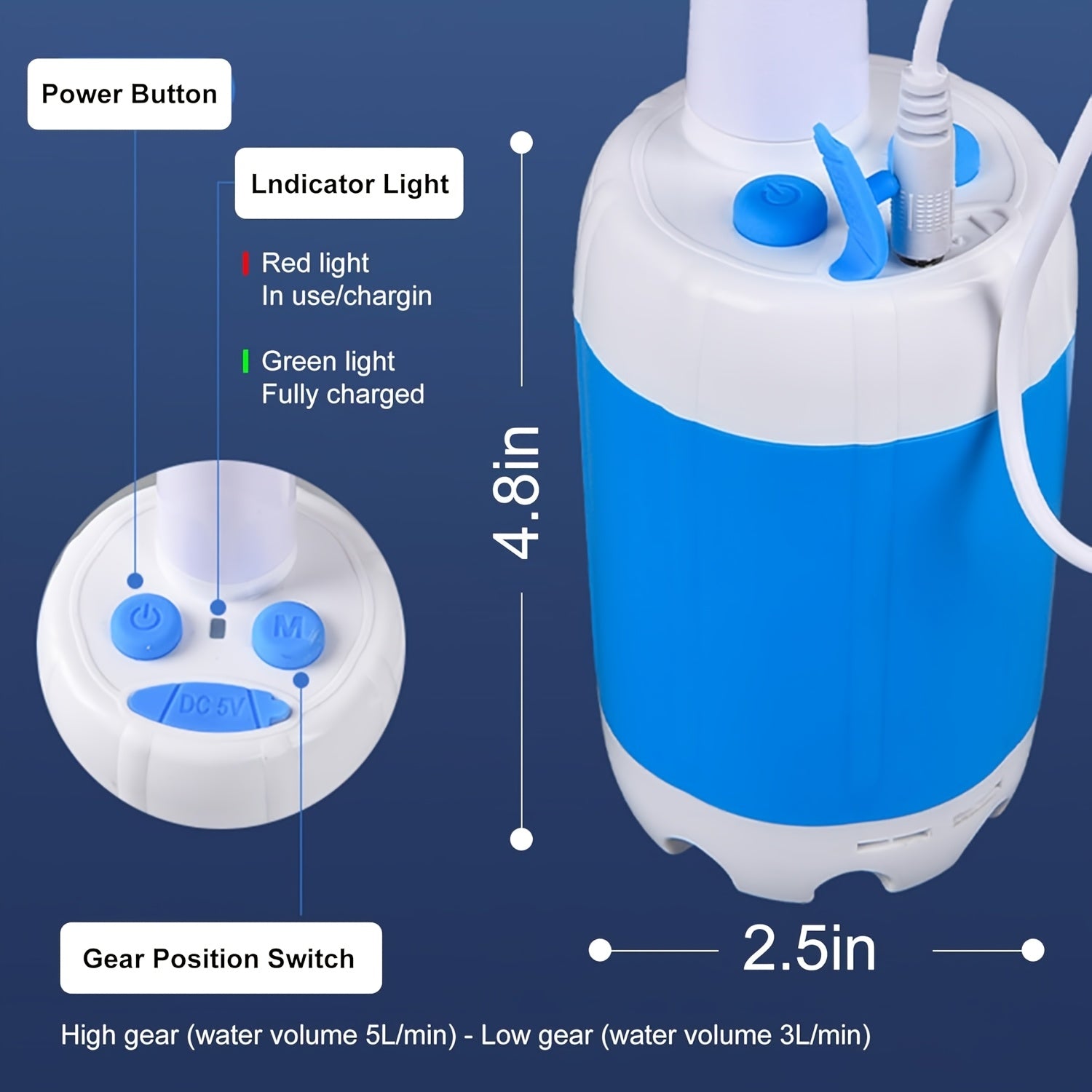 HighPeak Portable Electric Camping Shower – Rechargeable & Easy to Use