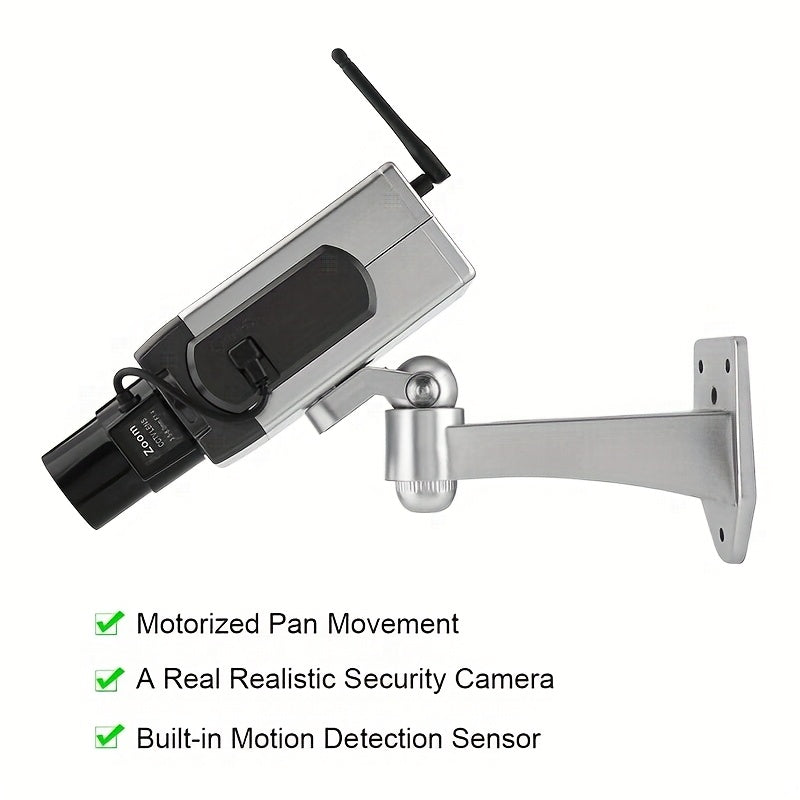 HighPeak Dummy Security Camera – Realistic Auto-Tilt Decoy & LED Light
