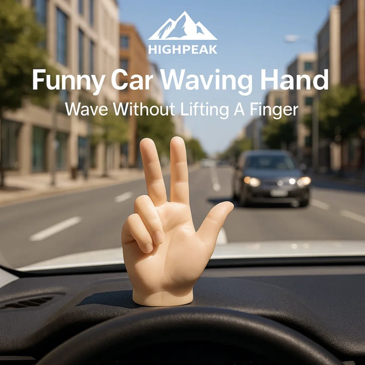 HighPeak Funny Car Waving Hand – Hilarious Car Dashboard Ornament