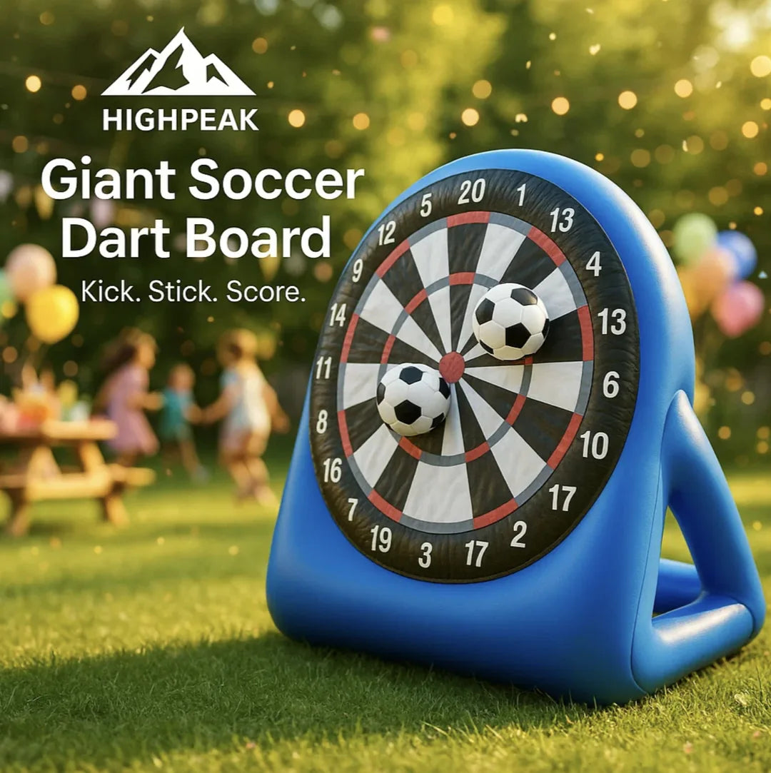 HighPeak Inflatable Soccer Dart Board – 6ft Giant Kick Darts Game