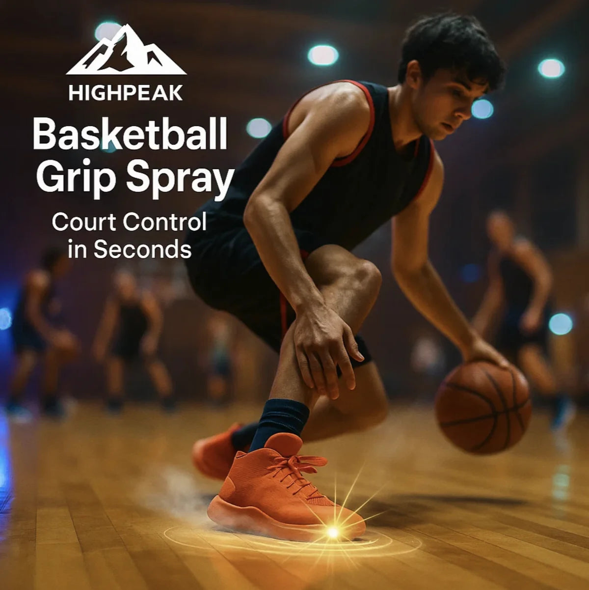 HighPeak Basketball Grip Spray – Instant Court Sole Traction Boost