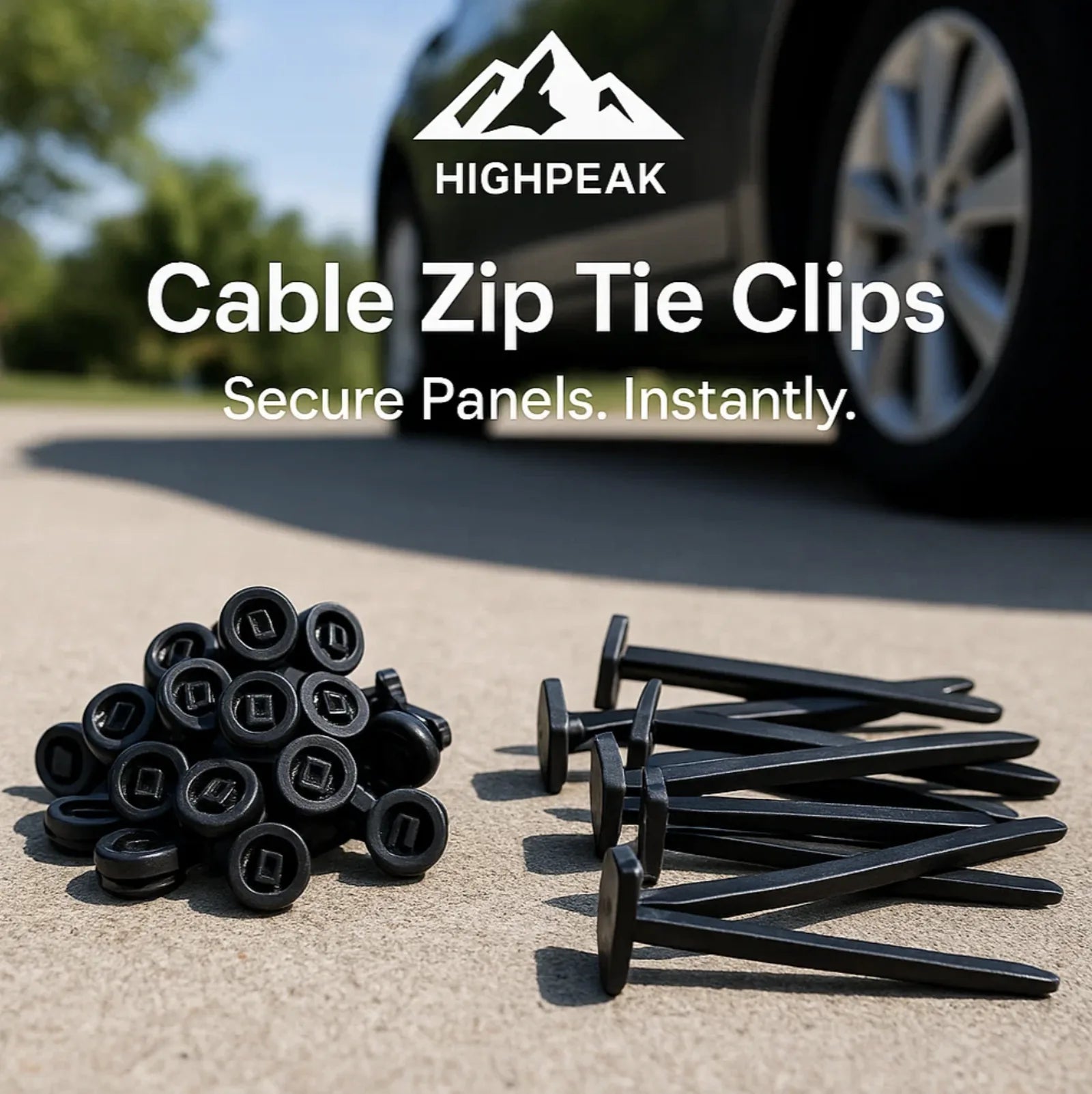 HighPeak Cable Zip Tie Clips for Car Fender and Panel Repair