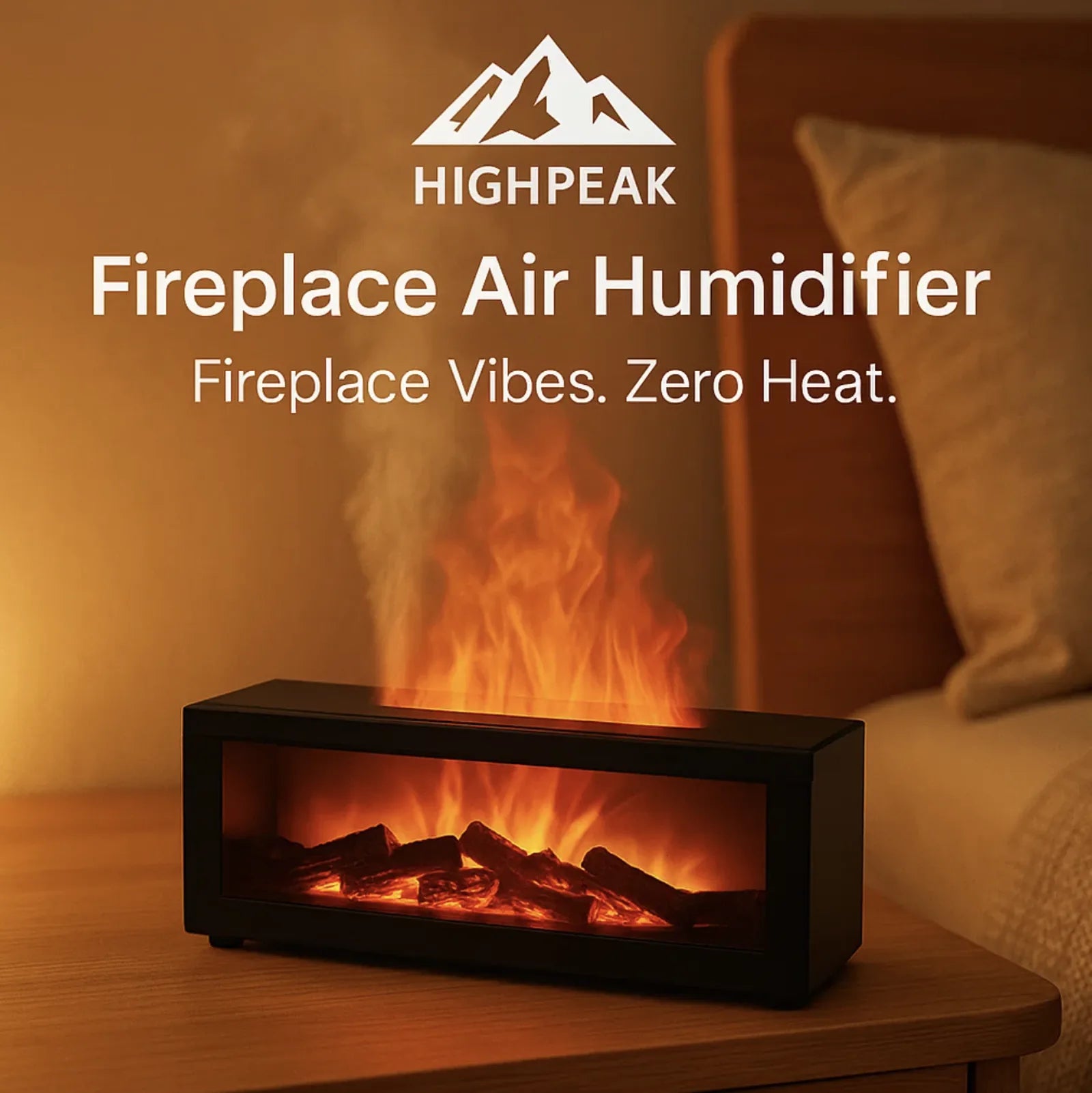 HighPeak Fireplace Humidifier Aroma Diffuser with LED Flame