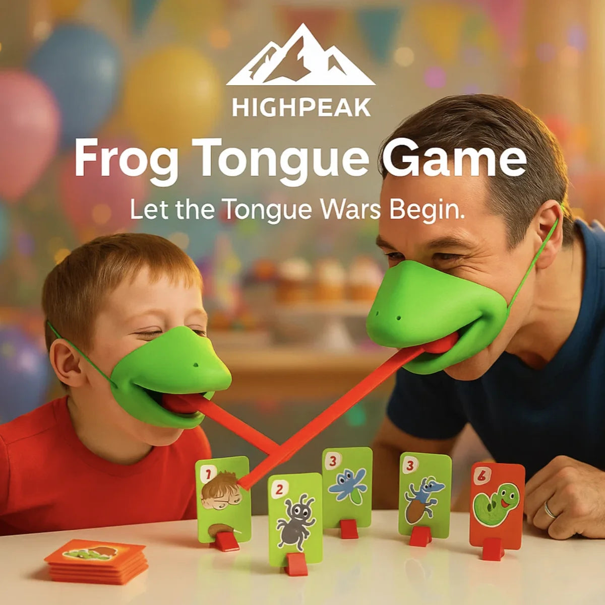 HighPeak Frog Tongue Game – Funny Licking Mask Party Board Game