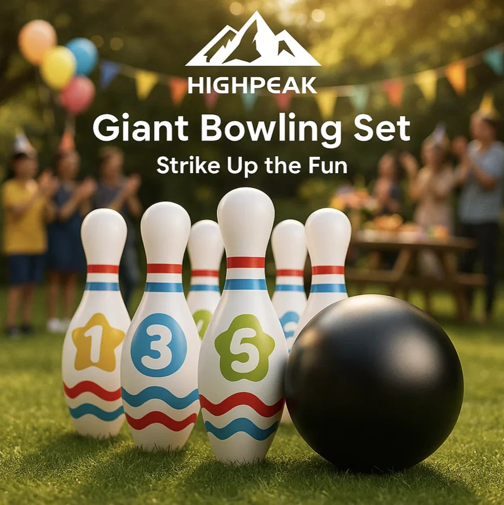 HighPeak Giant Inflatable Bowling Set – Fun Indoor/Outdoor Party Game