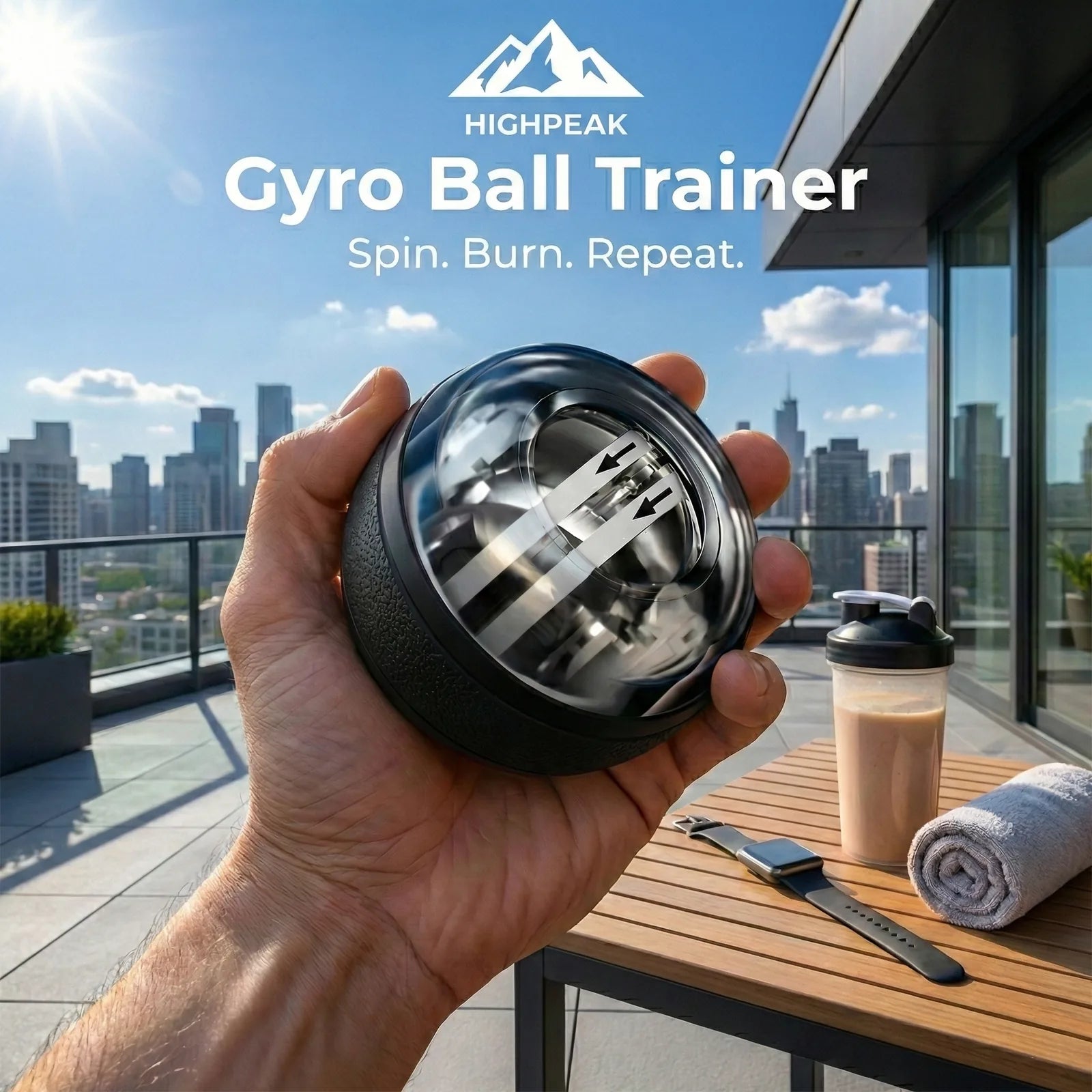 HighPeak Gyro Ball Trainer Wrist Forearm Strength Exerciser