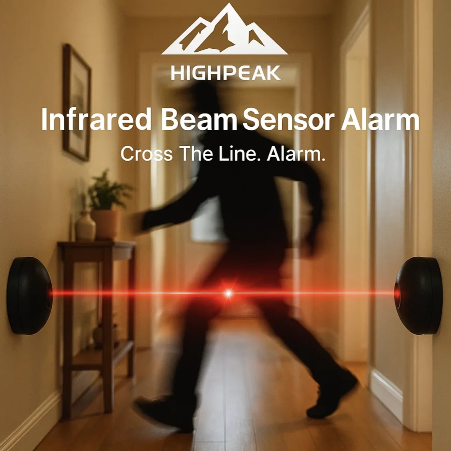 HighPeak Infrared Beam Sensor Alarm – Motion Detection for Gates Doors