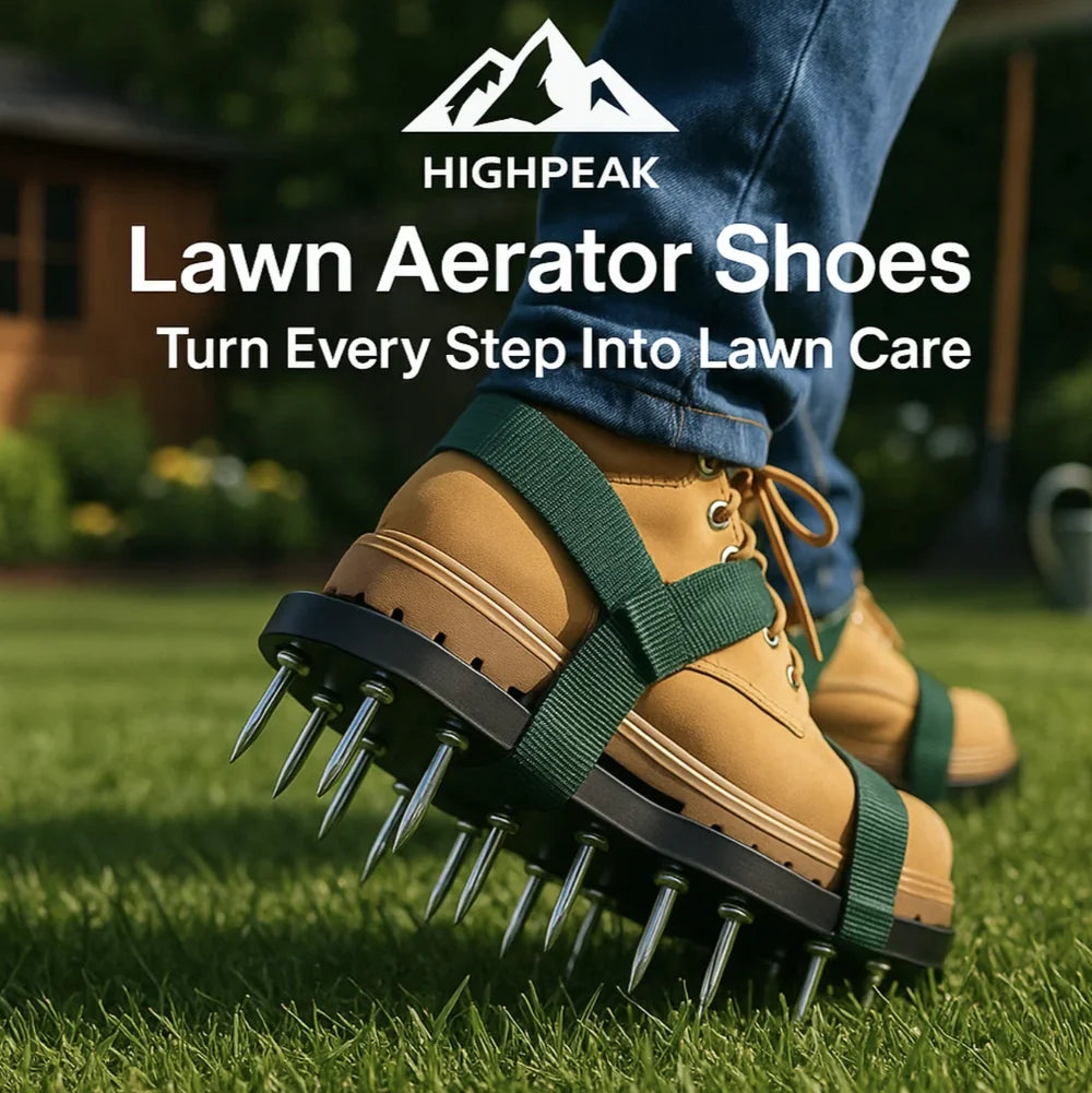 HighPeak Heavy Duty Lawn Aerator Shoes – 26 Spike Soil Aeration Tool