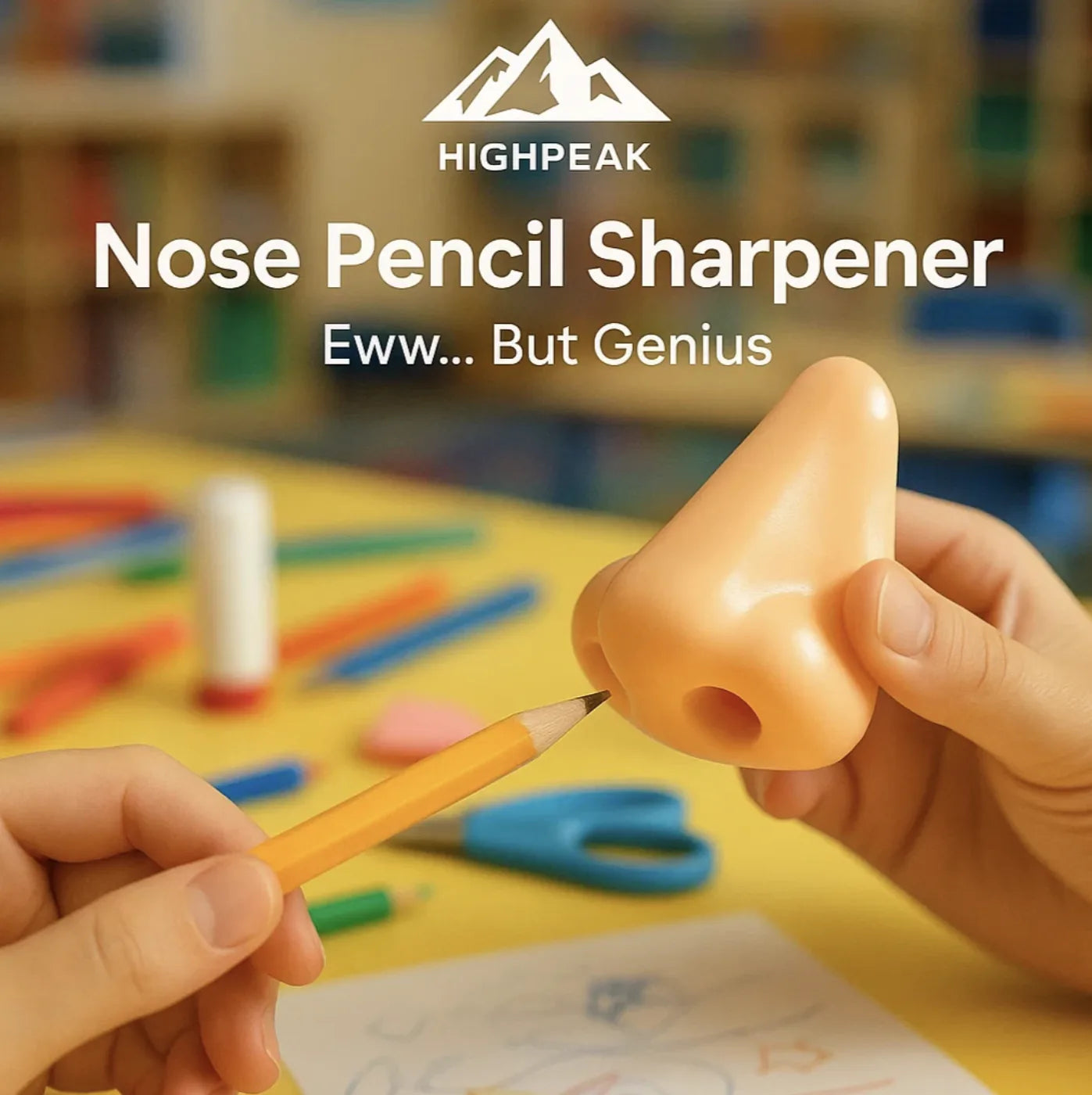 HighPeak Nose Pencil Sharpener – Funny School Supply & Party Fun Gift