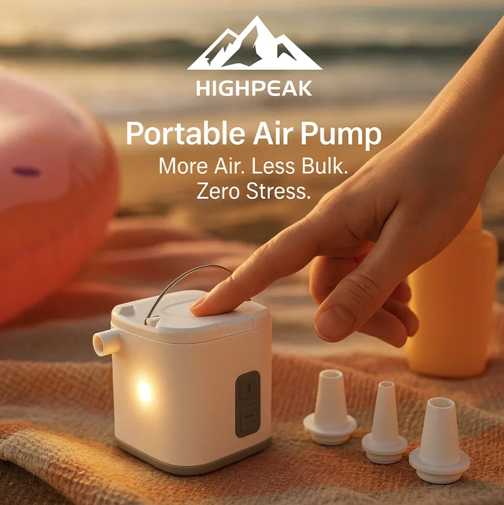 HighPeak Portable Rechargeable Air Pump & Camping Light – 2600mAh USB