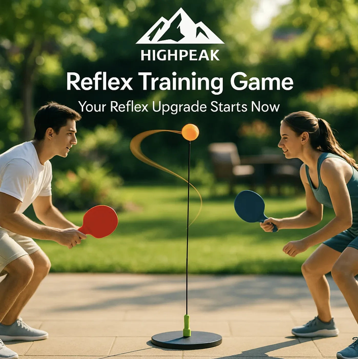 HighPeak Reflex Training Ping Pong – Vision + Reaction Trainer Kit