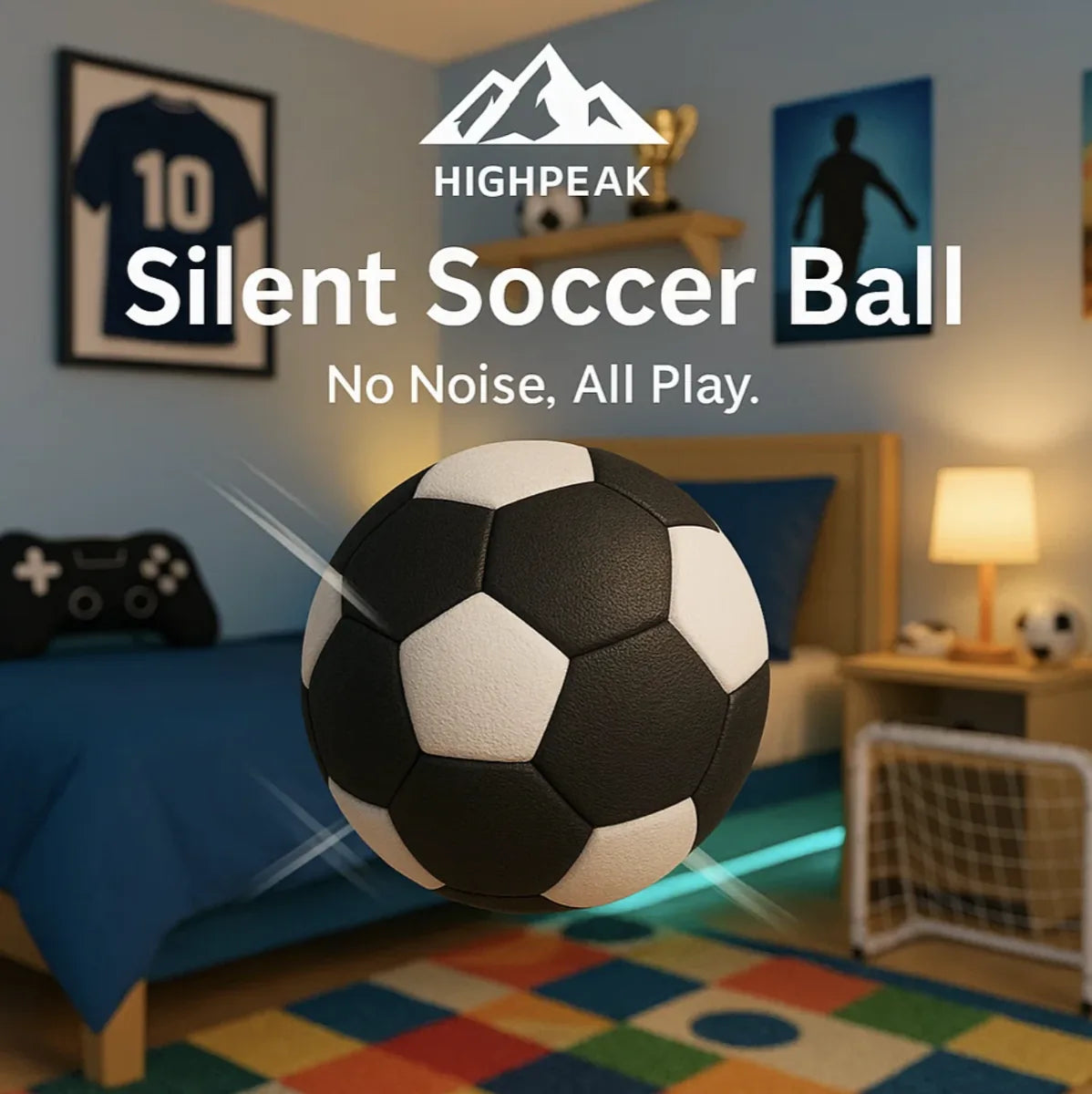 HighPeak Silent Soccer Ball – No Noise Foam Ball for Indoor Training