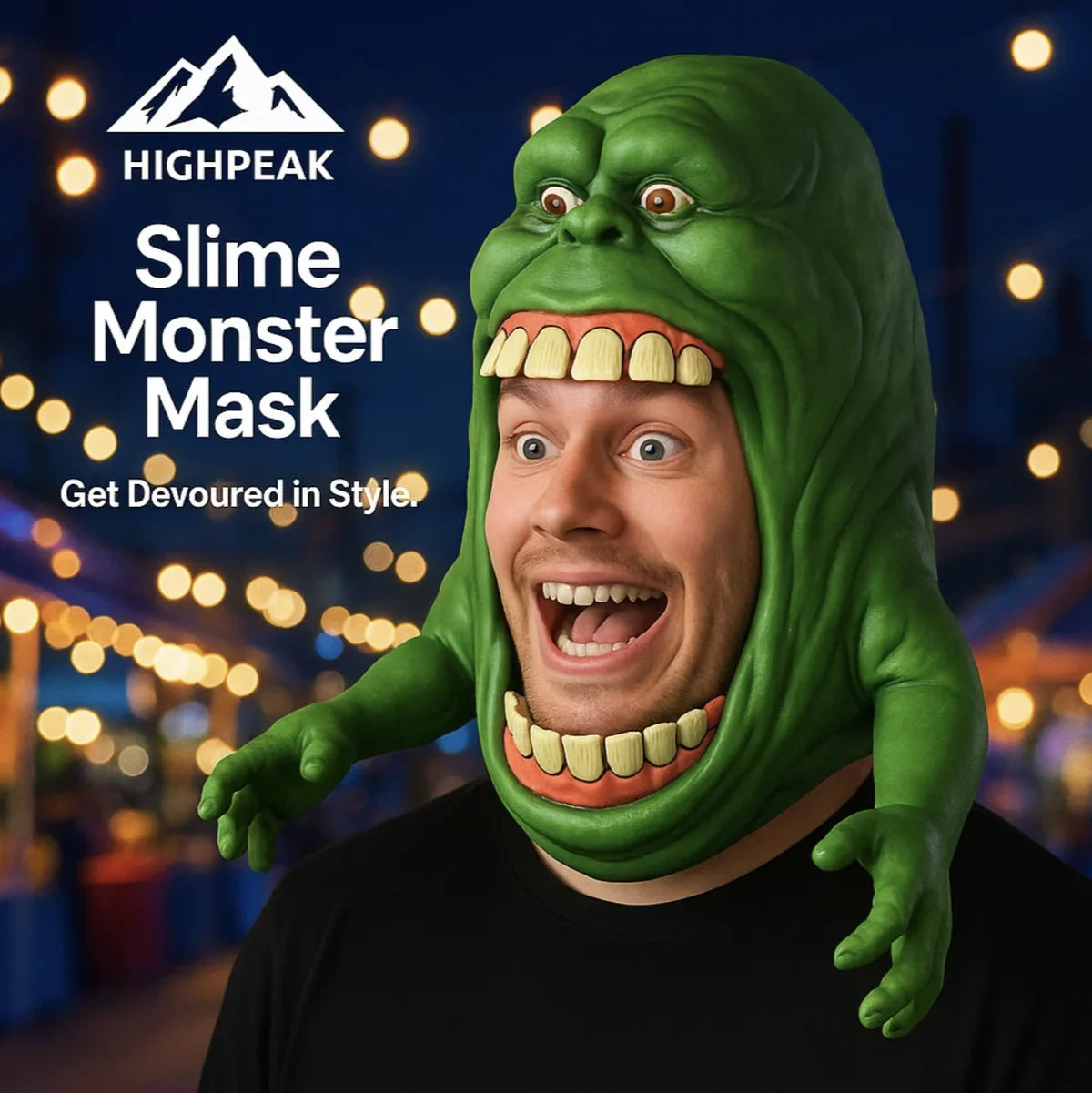 HighPeak Slime Monster Mask – Hilarious Full-Head Latex Costume