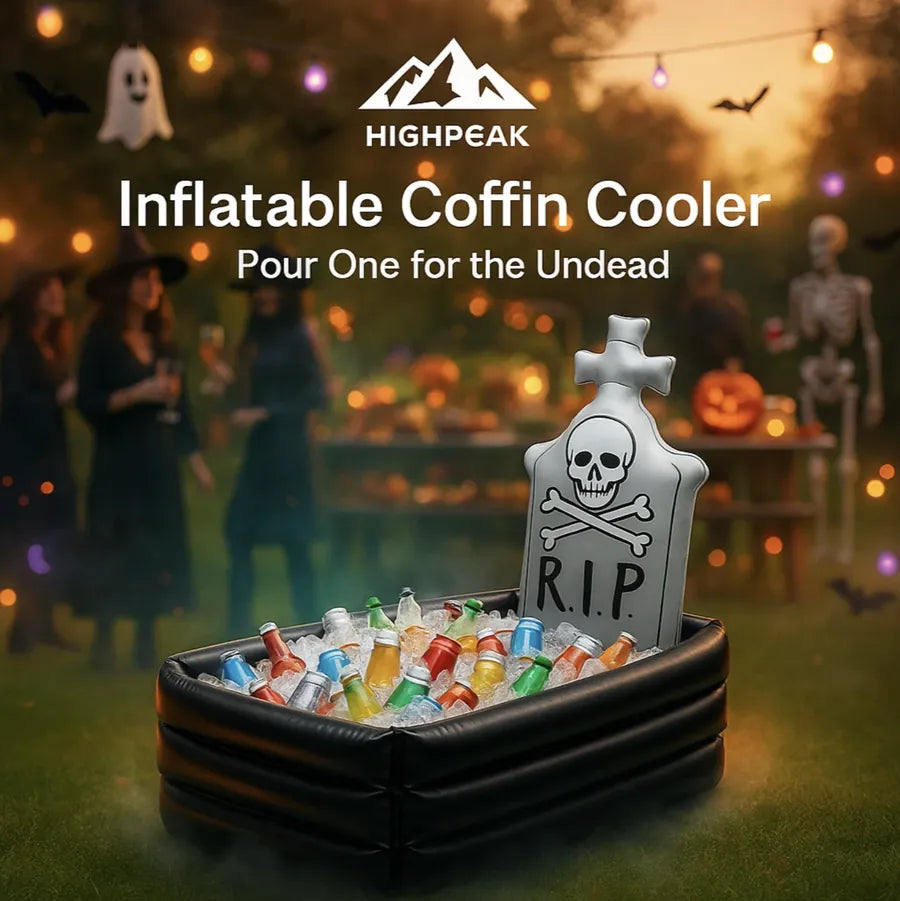 HighPeak Inflatable Coffin Cooler – Halloween Skull Drink Chiller