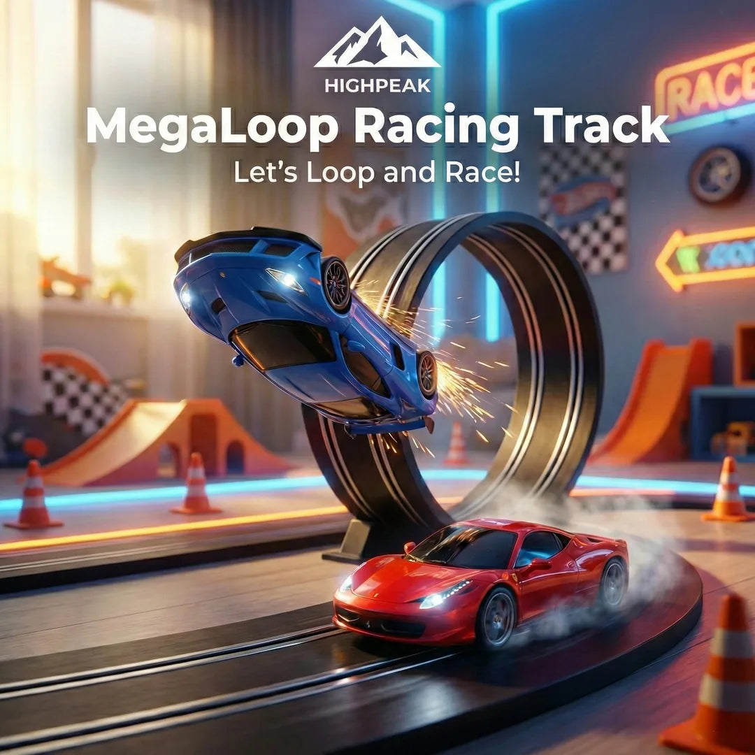 HighPeak MegaLoop Racing Track Set with Double Loops & Remotes