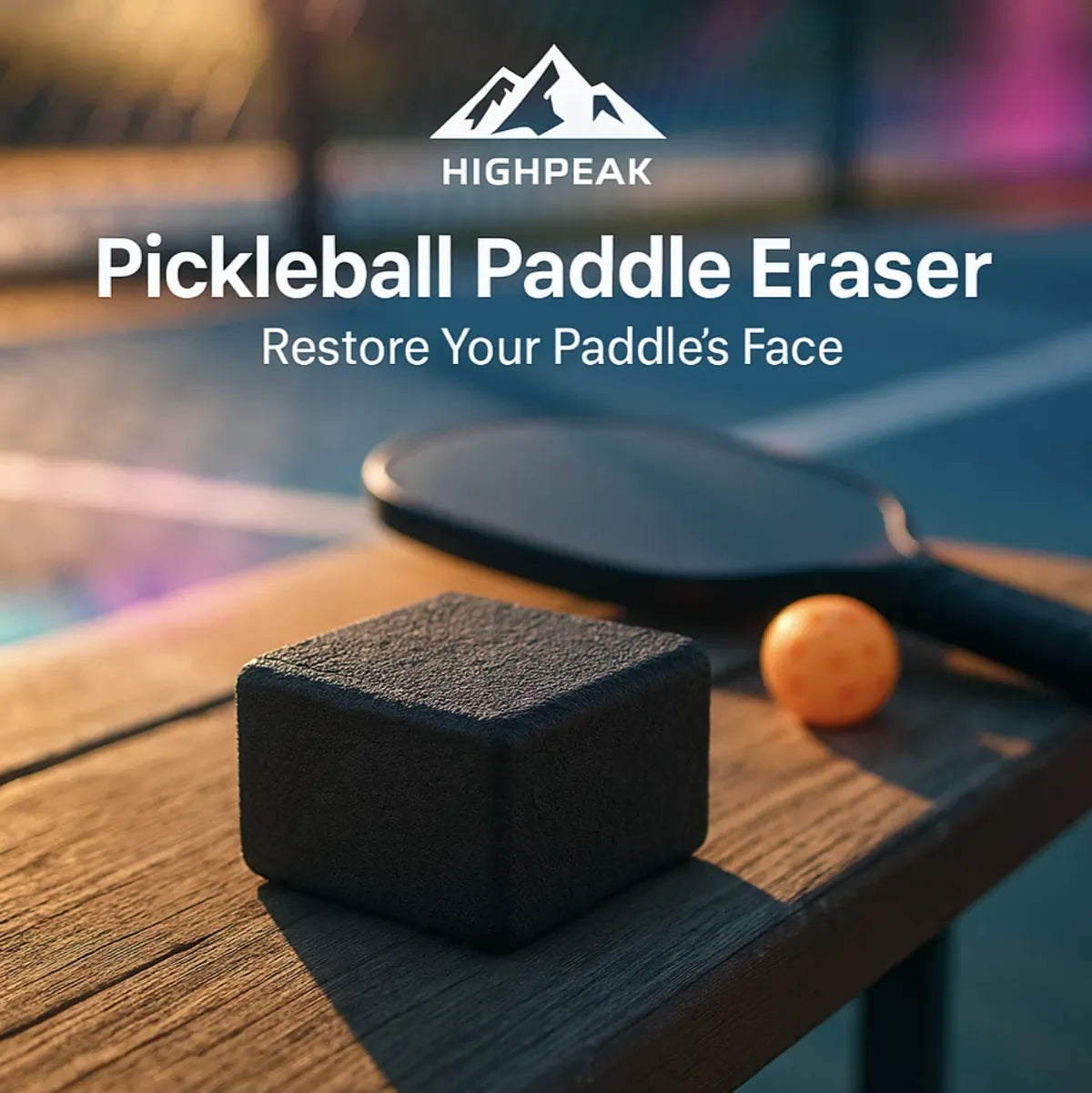 HighPeak Pickleball Paddle Eraser – Carbon Fiber Racket Cleaner Tool