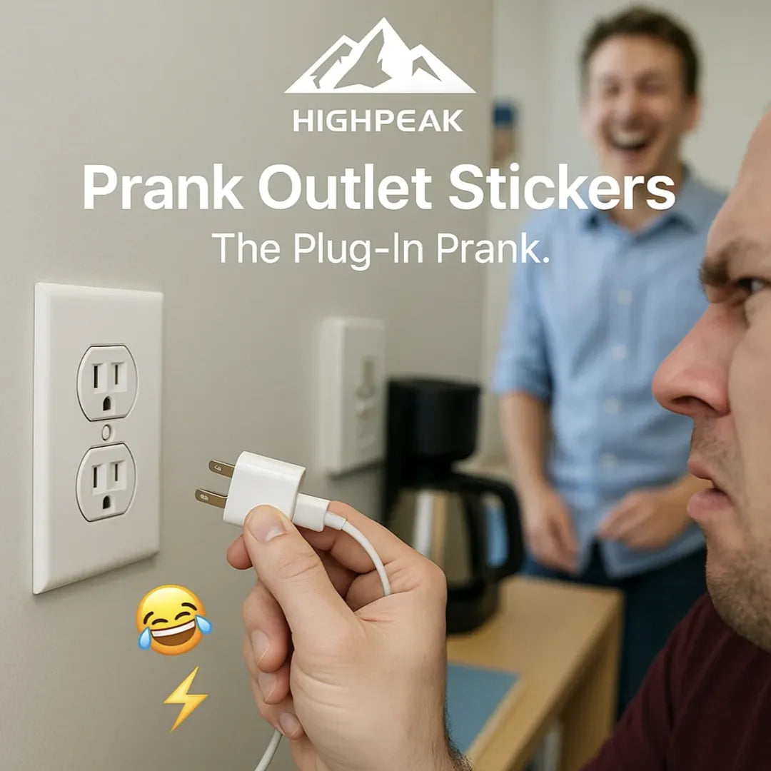 HighPeak Fake Outlet Stickers – 5 Pack Realistic Prank Wall Decals