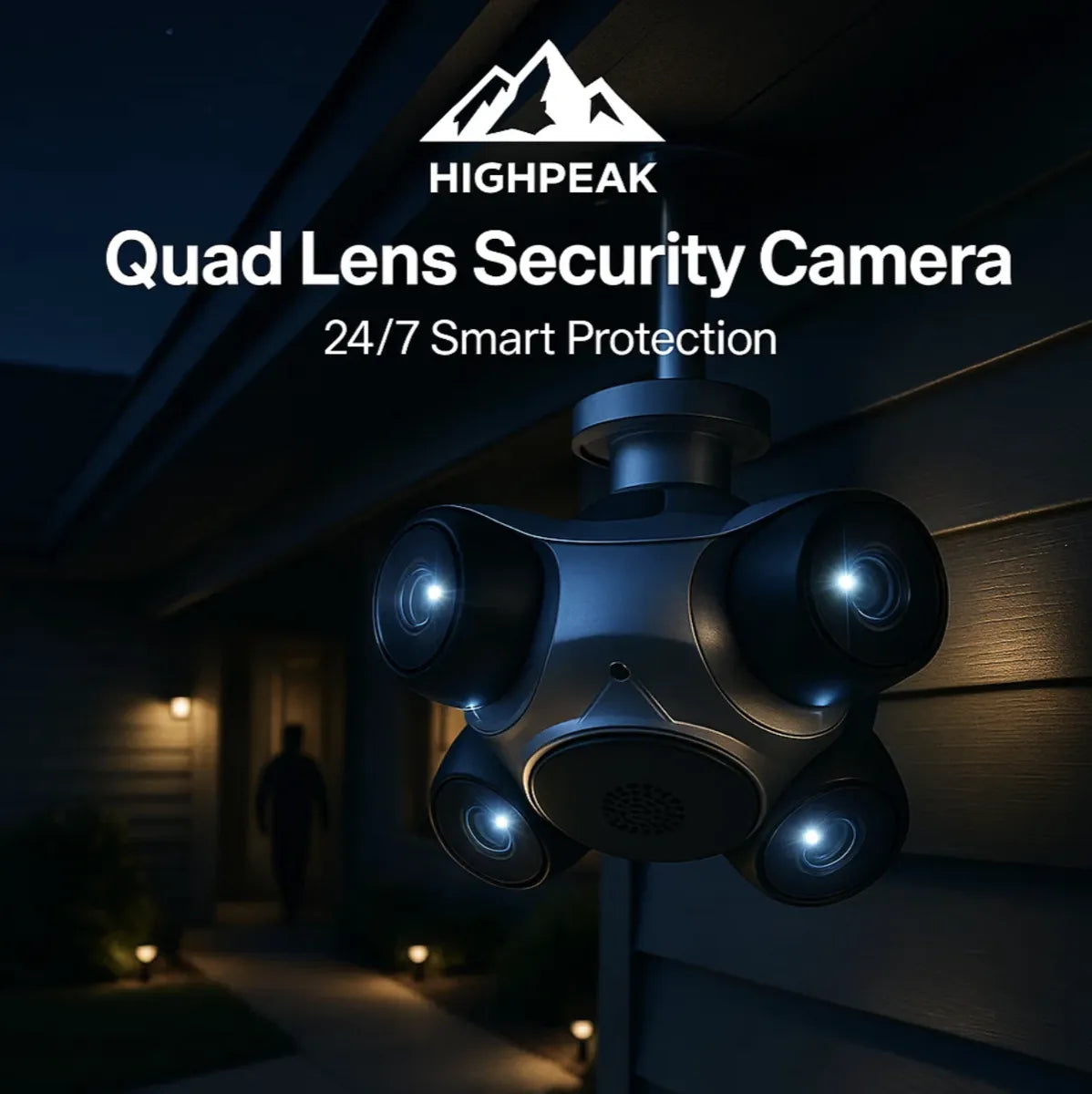 HighPeak Quad Lens Security Camera 10K PTZ WiFi IP65 Night Vision