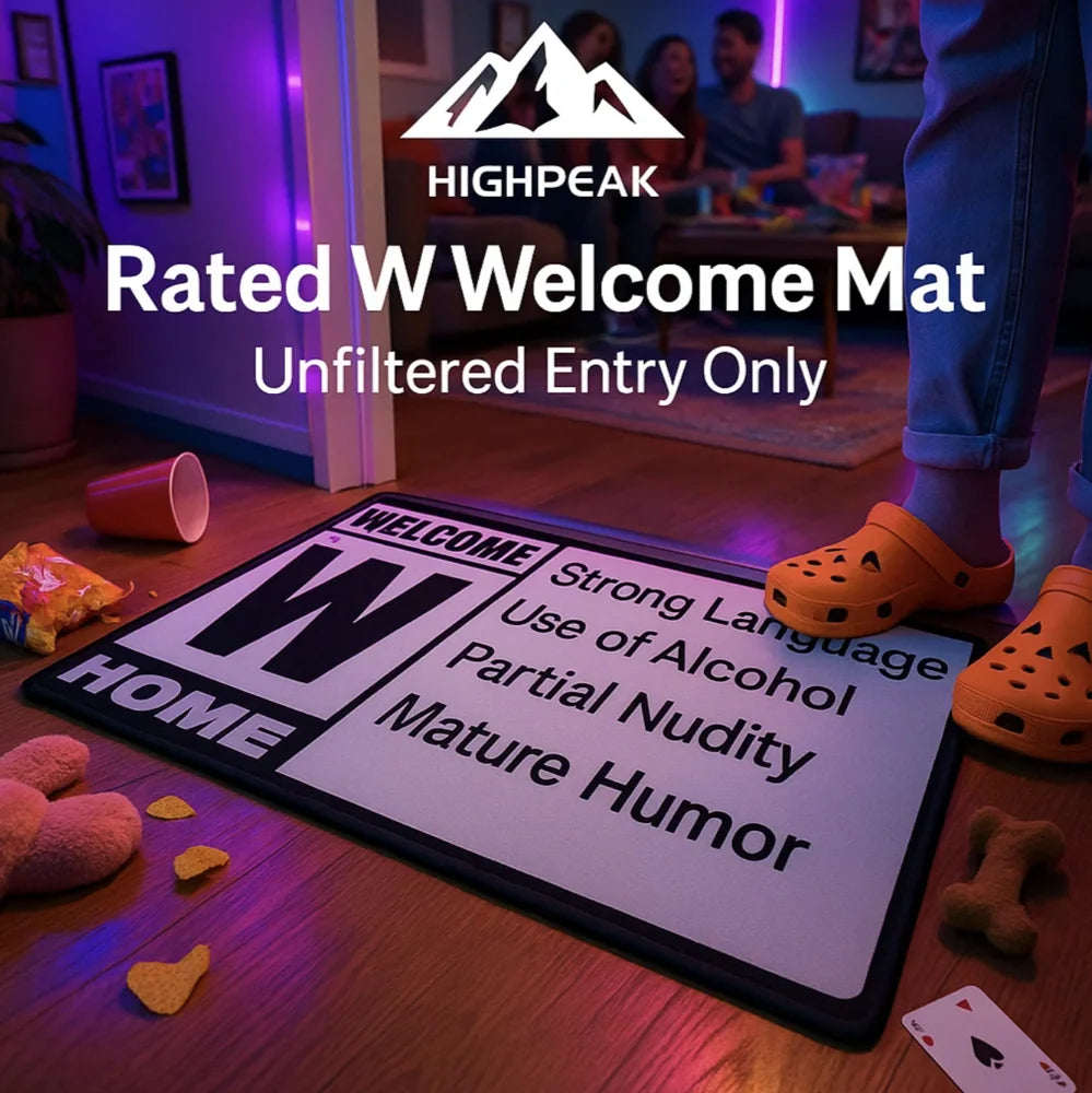 HighPeak Mature Welcome Mat – Funny Non-Slip Indoor Outdoor Doormat