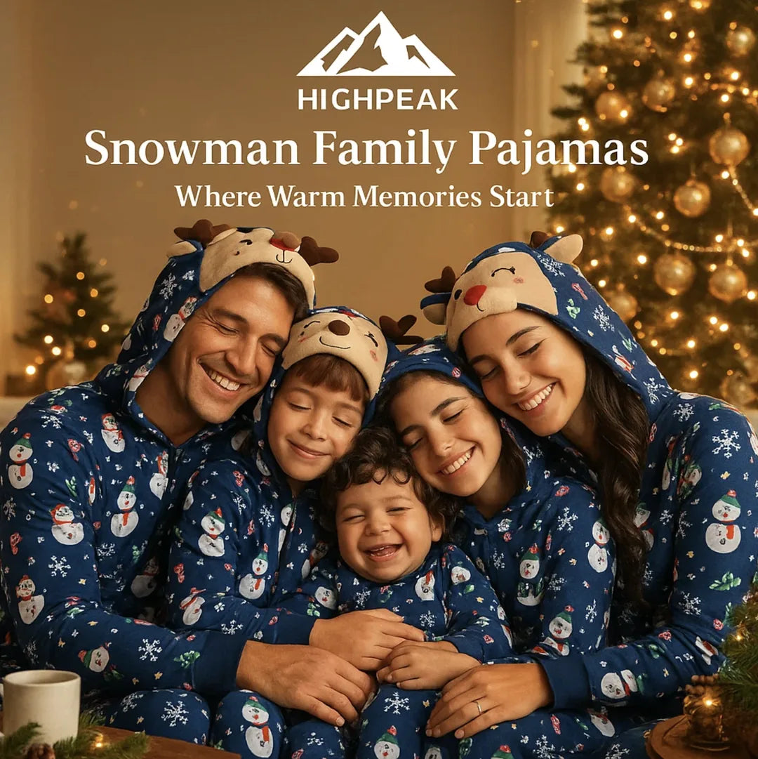 HighPeak Snowman Family Pajamas – Matching Hooded Christmas Onesies
