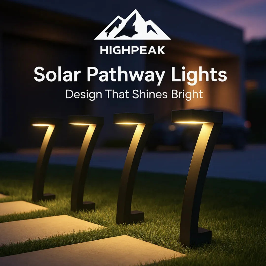 HighPeak Solar Pathway Lights 6 Pack | 12-Hour Outdoor LED Glow