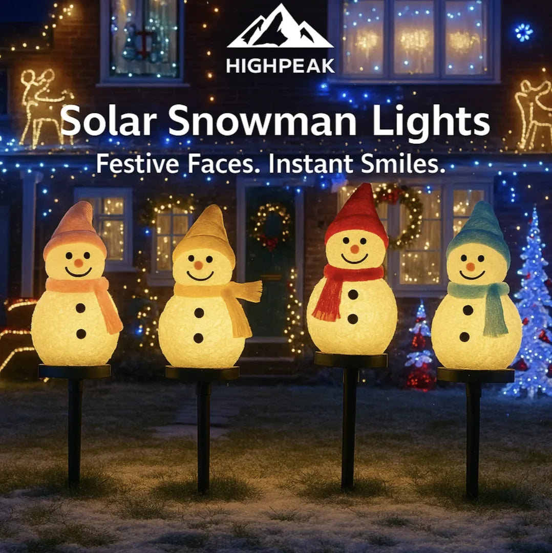 HighPeak Solar Snowman Lights – LED Outdoor Christmas Lawn Decorations